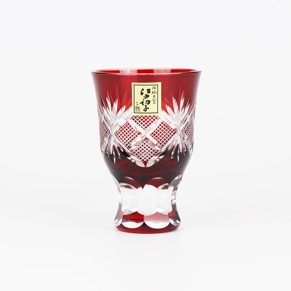 Get Tajima glass Sake Glass Collection Nanako-mon (Red, 2.7fl-oz) Made ...
