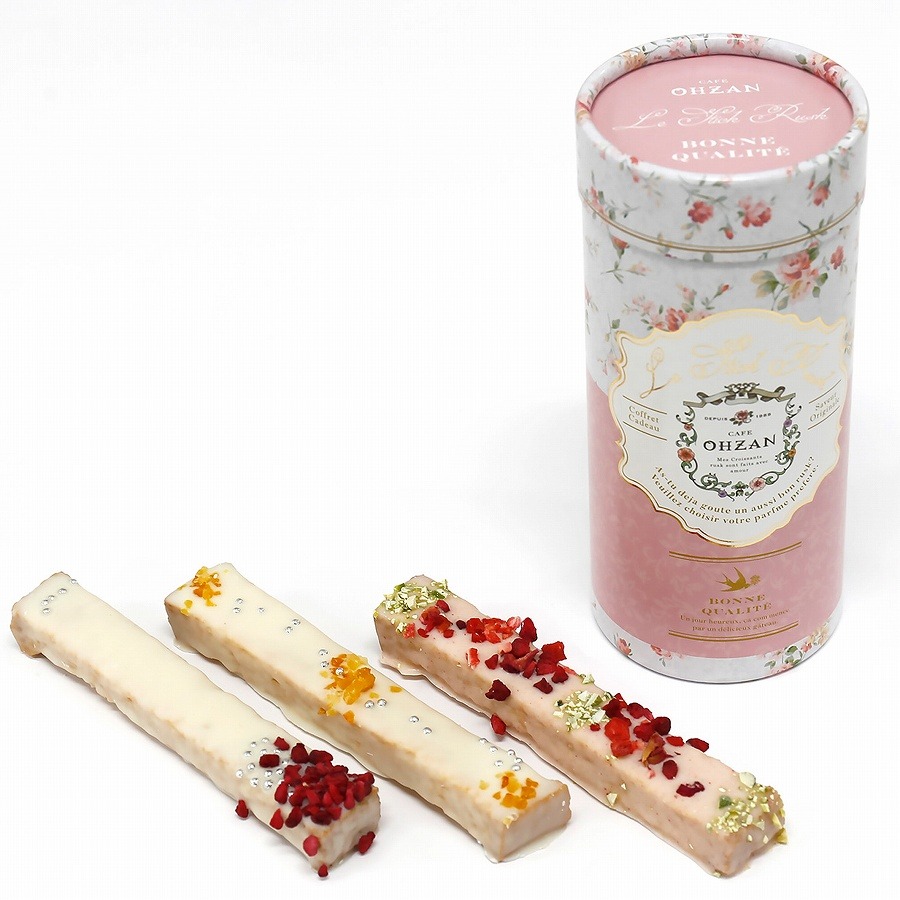 Get 【Japan DirectMail】OHZAN Rusk Stick Gift Box Pink 3pcs Delivered ...