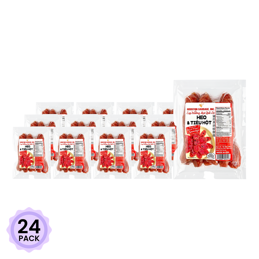 Get Houston Sausage Black Pepper Pork Sausage 16 oz*24 pack Delivered ...