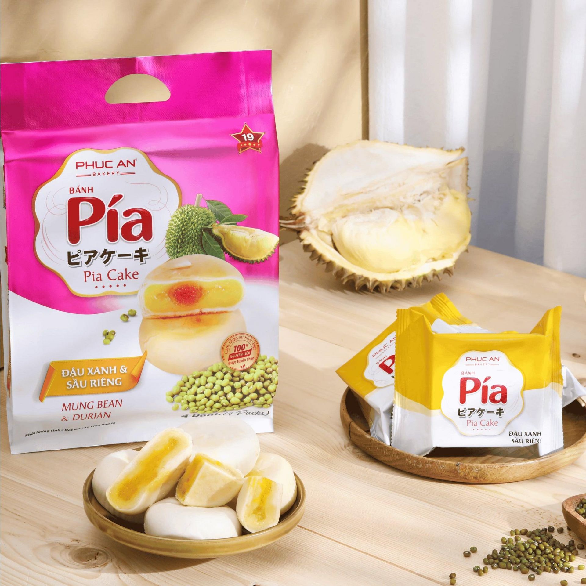 Get [PHUC AN] Pia Cake Mix (Mung-Durian-Salted Egg) - 14 oz Delivered ...