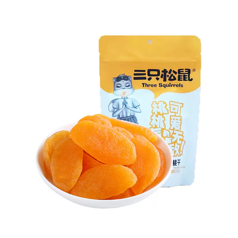 Get Three Squirrels Yellow Peach Dried 106g/Bag Peach Dried Fruits, Preserved Fruits, Dried ...