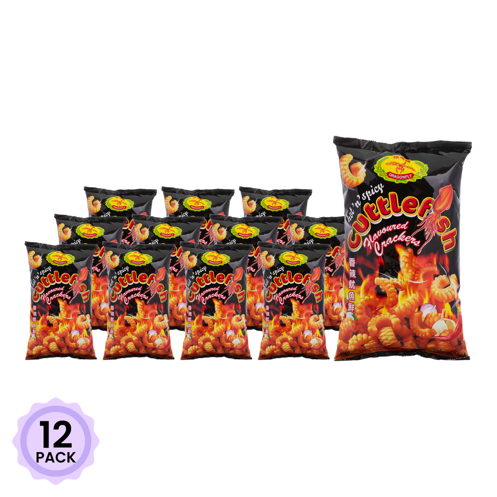 Get Dragonfly Cuttlefish Crackers, Hot and Spicy Flavor 226.8 g*12 pack ...
