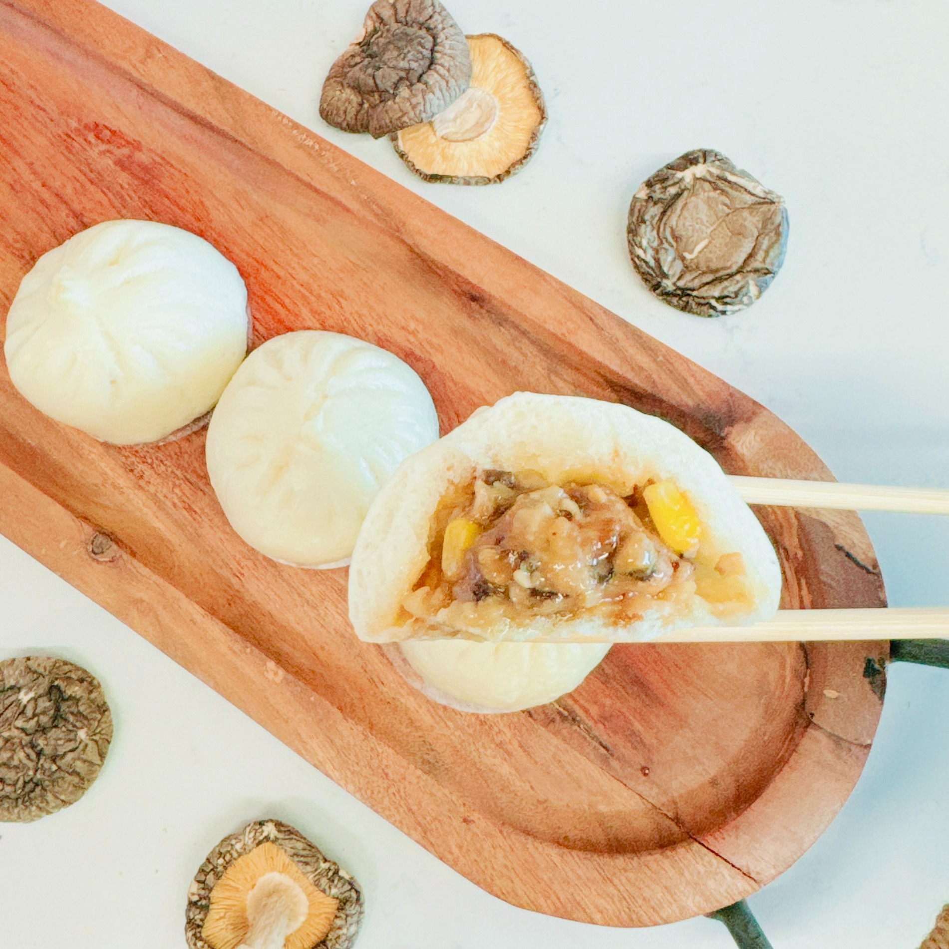 Hand-Made Shiitake Mushroom, Pork and Corn Bao - Weee!