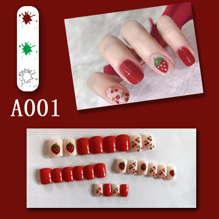 Get Press On Fake Nails Short Dailyuse Cute Colorful Fake Nail Comfortable A001 Delivered Weee
