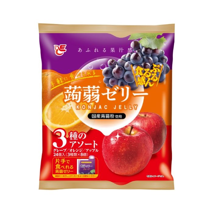 Ace Bakery Konjac Jelly Grape+Orange+Apple Flavors 20g x 24 pieces - Weee!