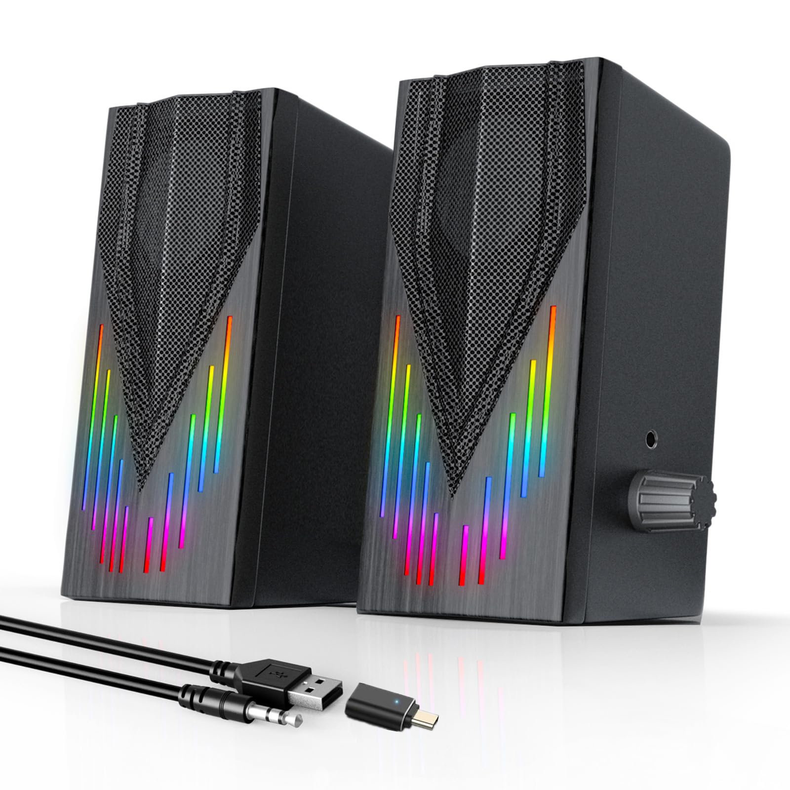 Get Computer Speakers, USB/USB-C Powered PC Speakers with Loud Stereo ...