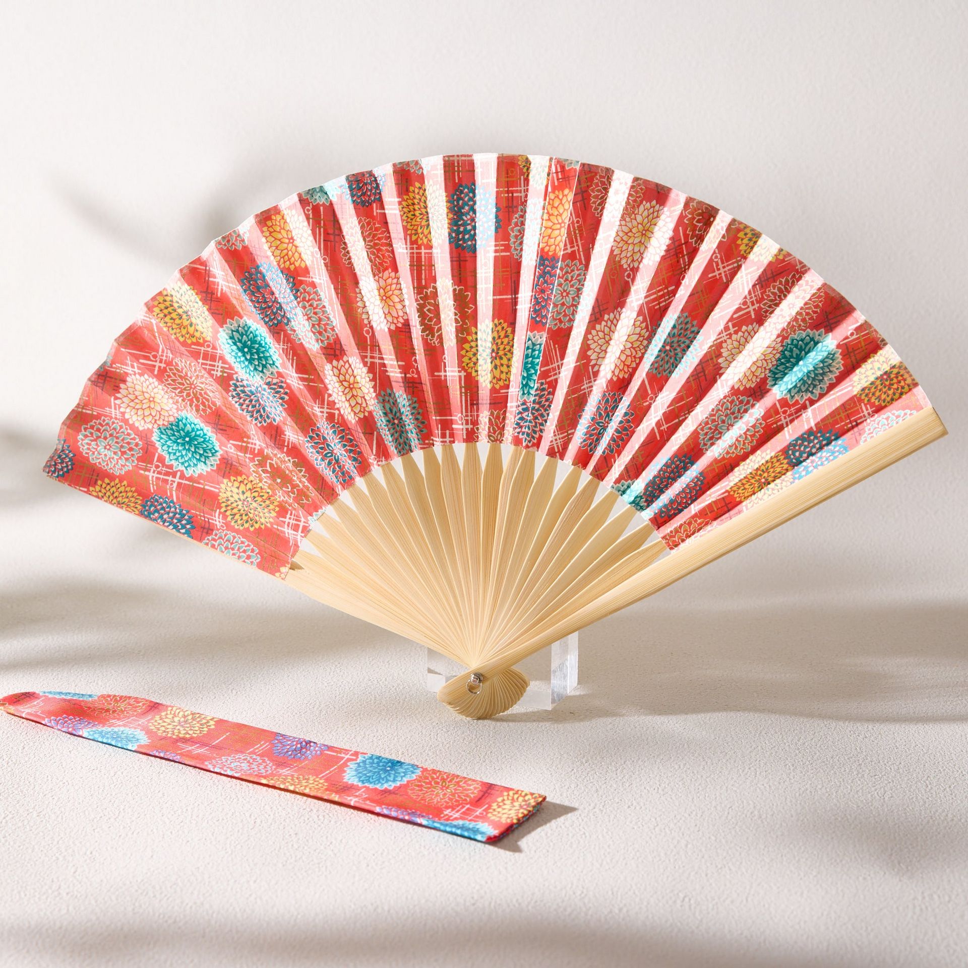 Get Yuzen Folding Fan (Red Chrysanthemum) Delivered | Weee! Asian Market