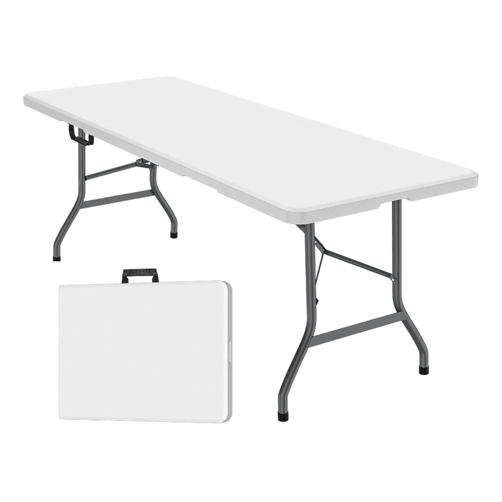 Get 6ft Plastic Folding Table, Outdoor Indoor Portable White Delivered ...