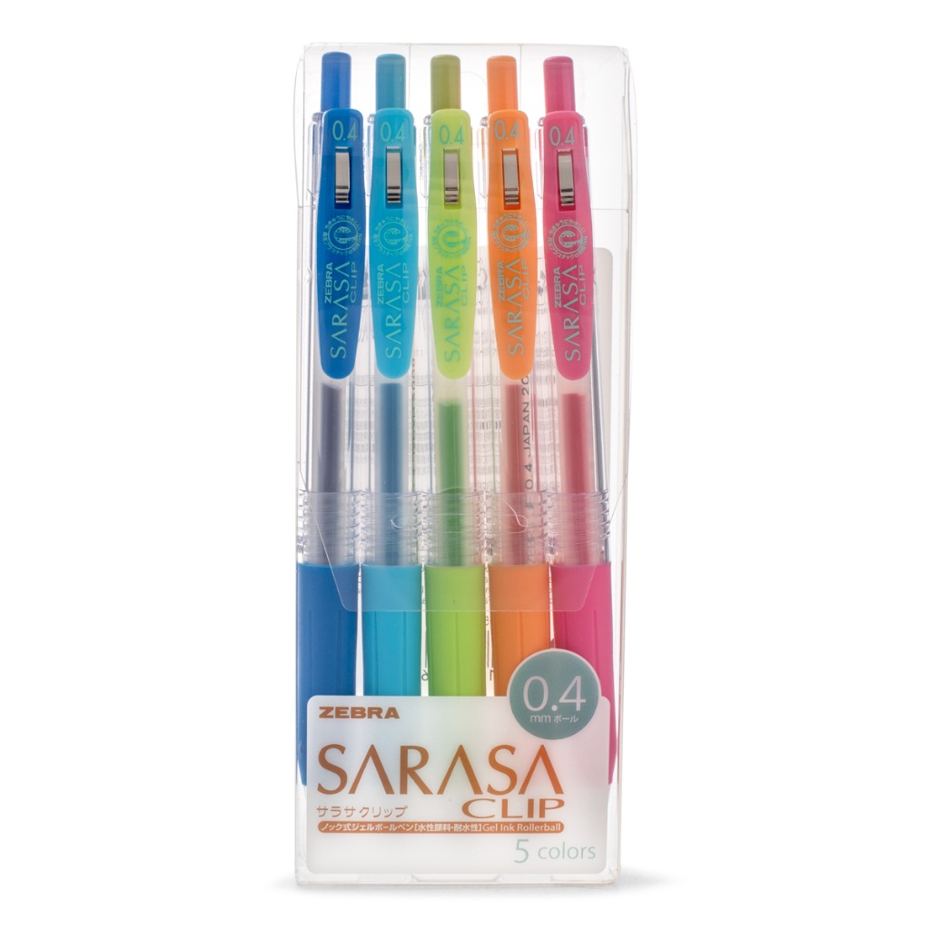 Get Zebra Sarasa Clip Gel Pen 0.4mm 5pk, Bright Color Set Delivered ...