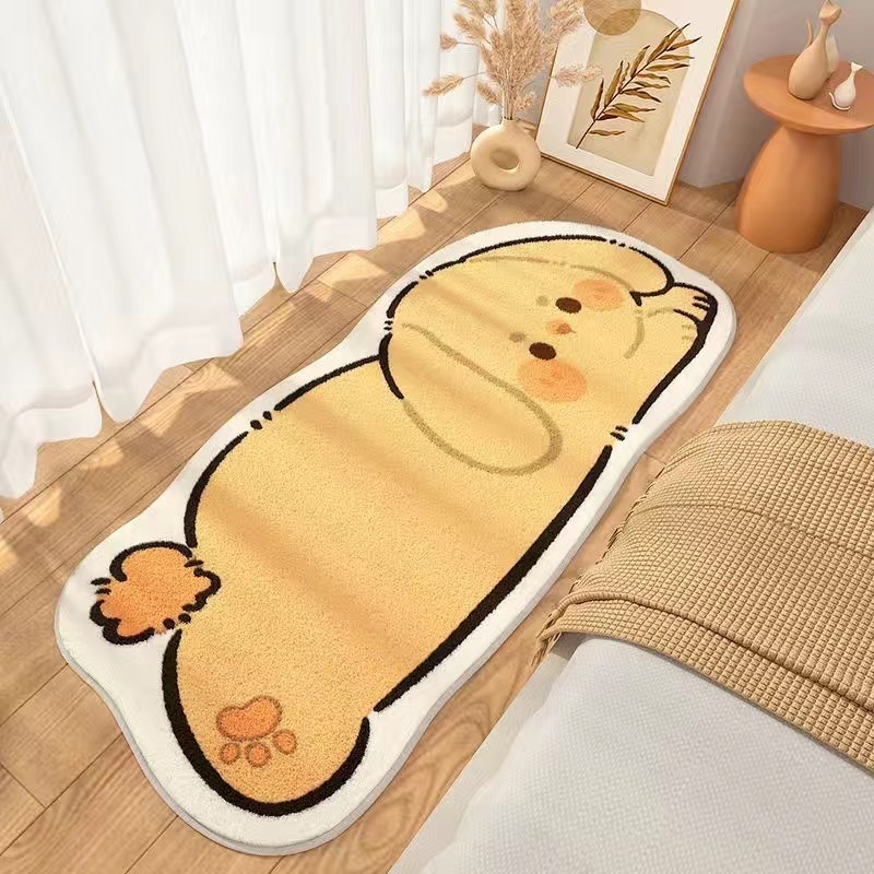 Get Cartoon Cute Carpet Long Strip Bedside Imitation Wool Plush Shape ...