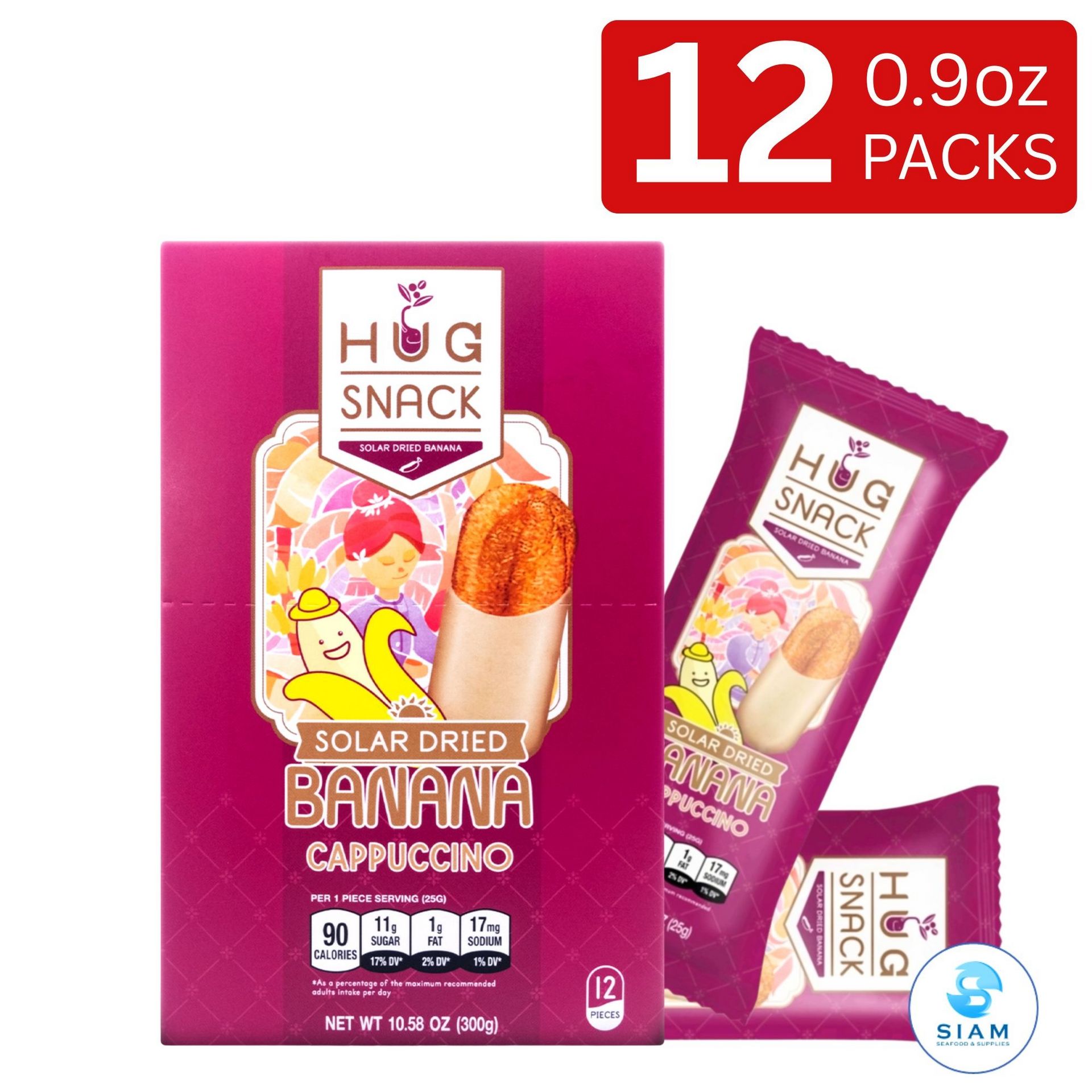 Get Hug Snack Solar Dried Banana Cappuccino (Box-12pcs 12 count ...