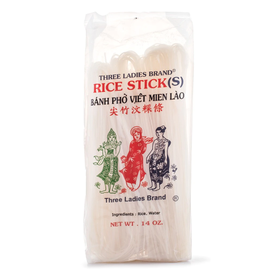 Get Three Ladies Rice Stick Banh Pho Viet Mien Lao 14 oz Delivered ...