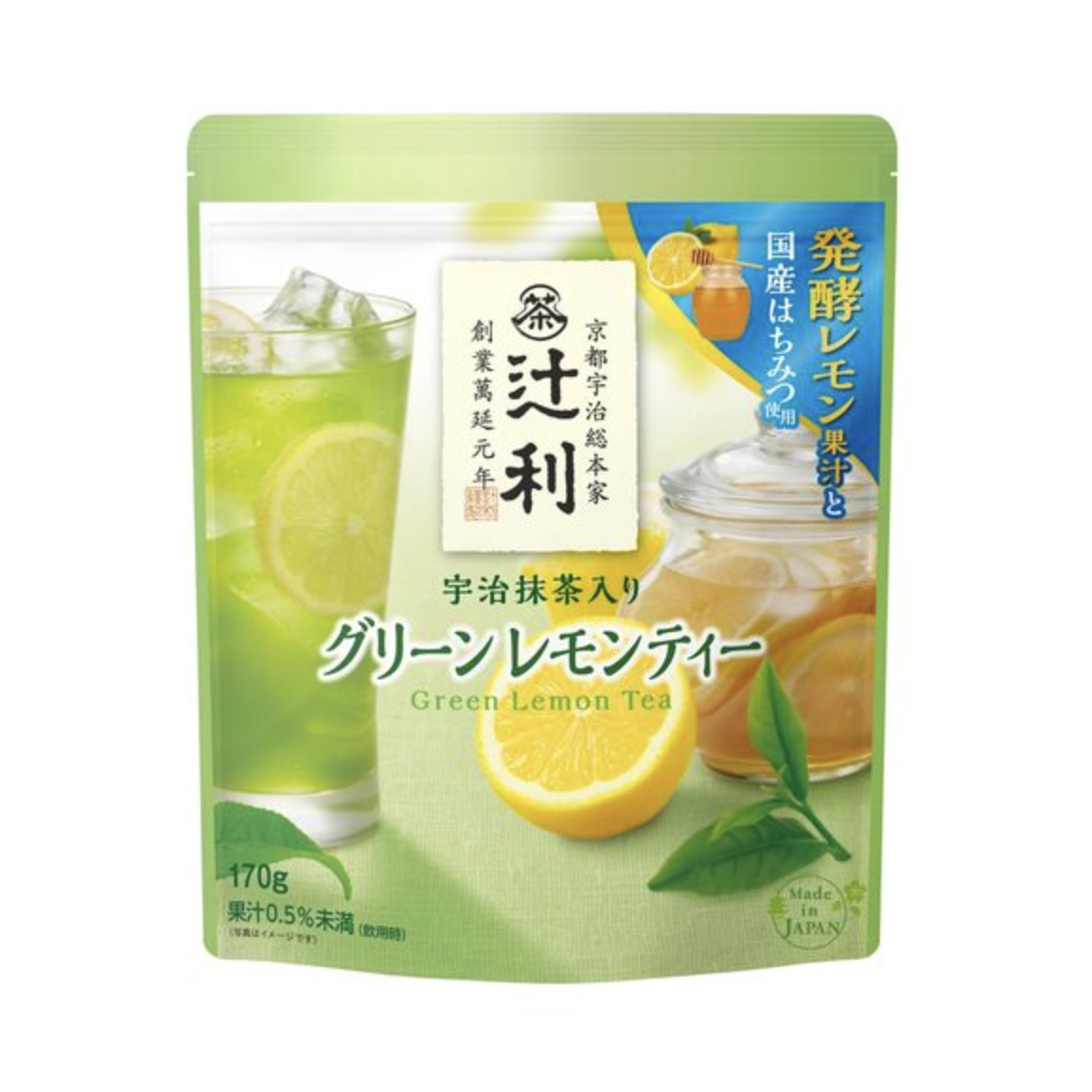 【日本直邮】京都老铺辻利夏季限定商品蜂蜜柠檬绿茶 宇治抹茶使用 170g 1袋装 - Weee!