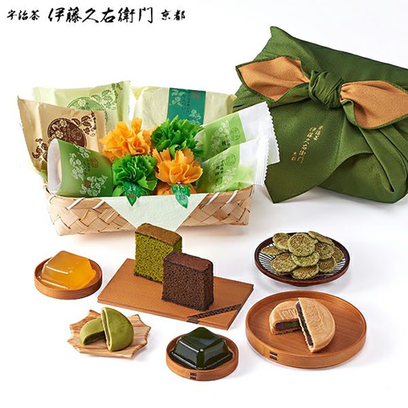 Get Ito Kyuemon Uji Matcha Traditional Japanese Snack Bamboo Basket Set ...