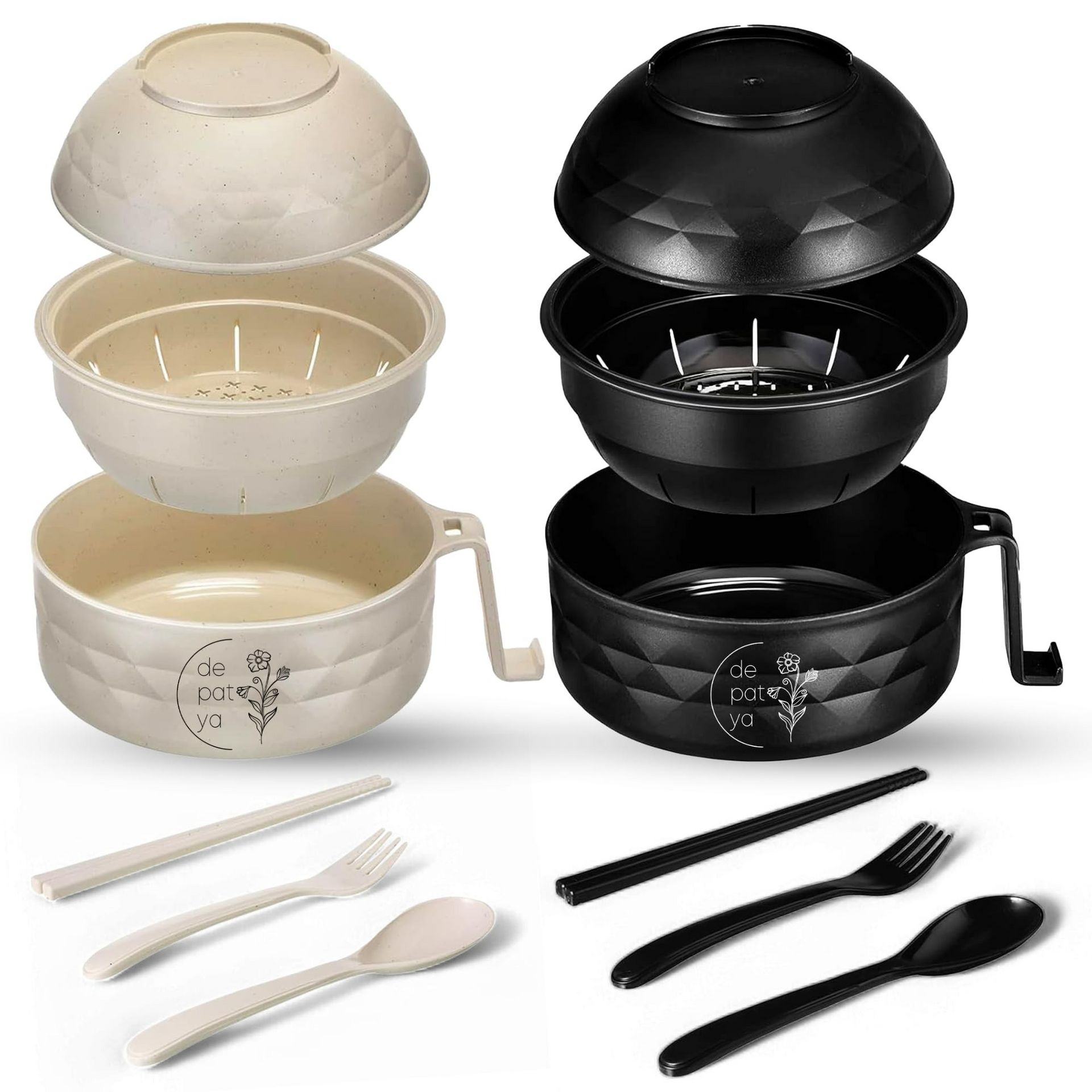 Get Ramen Bowl Microwavable,2PCS Noodle Bowls Strainer 1 each Delivered ...