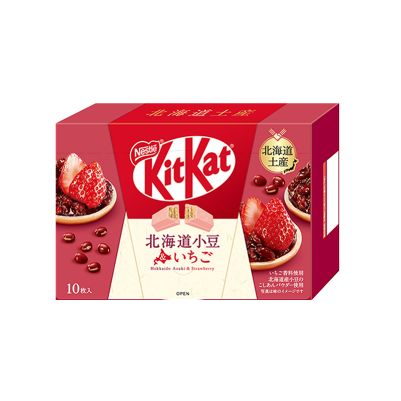 KITKAT地域限定北海道草莓红小豆味威化 10枚 - Weee!