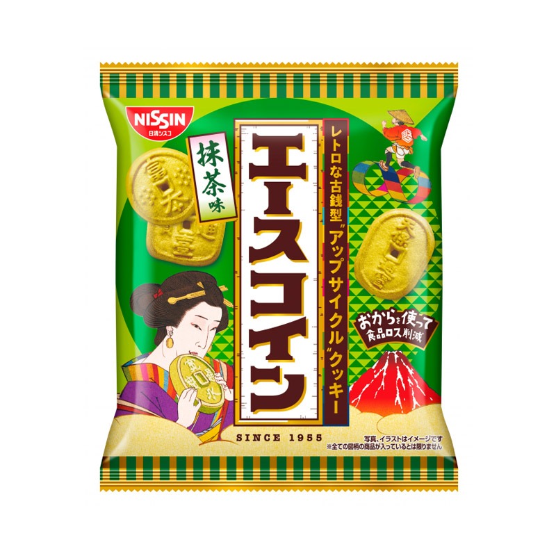 Get NISSIN Ancient Coin Matcha Flavour Biscuits 75g Delivered | Weee ...