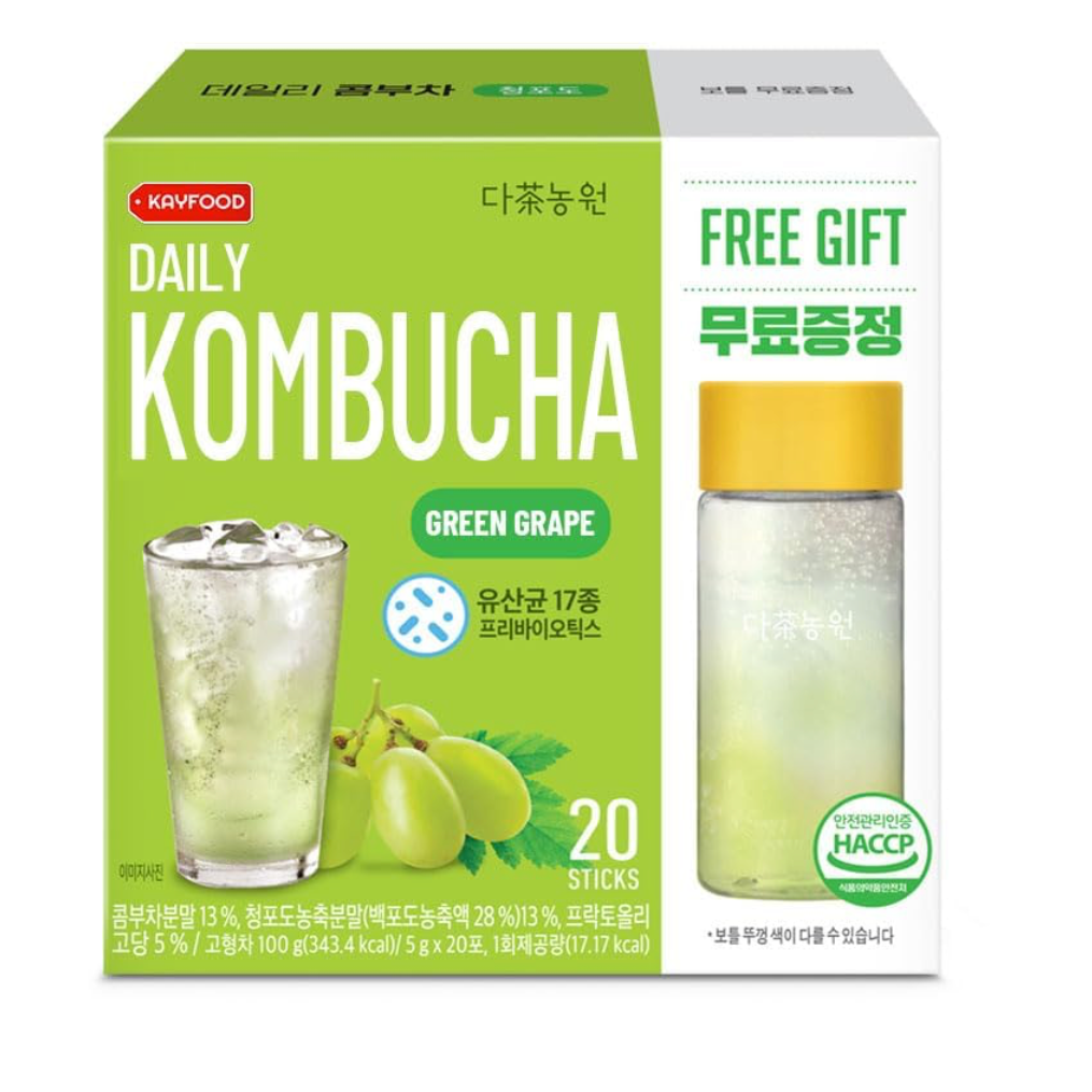 Get Daily Kombucha Green Grape Korean Tea Powder 20ea Delivered | Weee ...