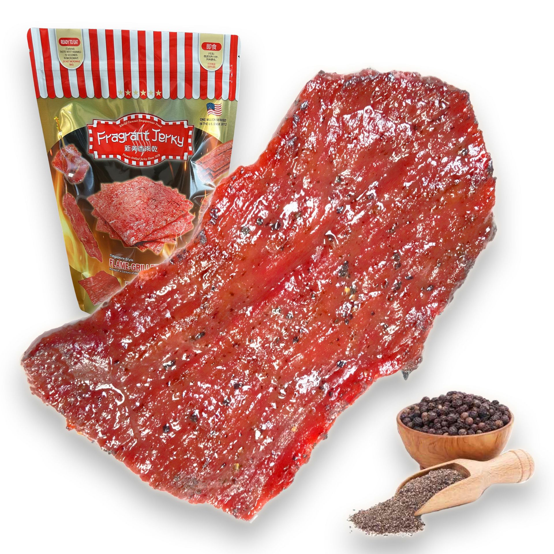 Get Fire-Grilled Beef Jerky (Black Pepper 0.25 lb) 4oz 113 g Delivered ...