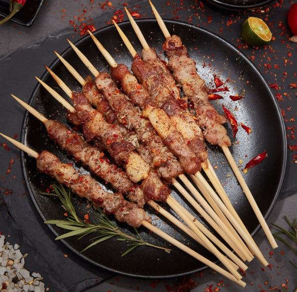Get One Meat DB Flavored Lamb Skewers for BBQ 10-12pc Delivered | Weee ...