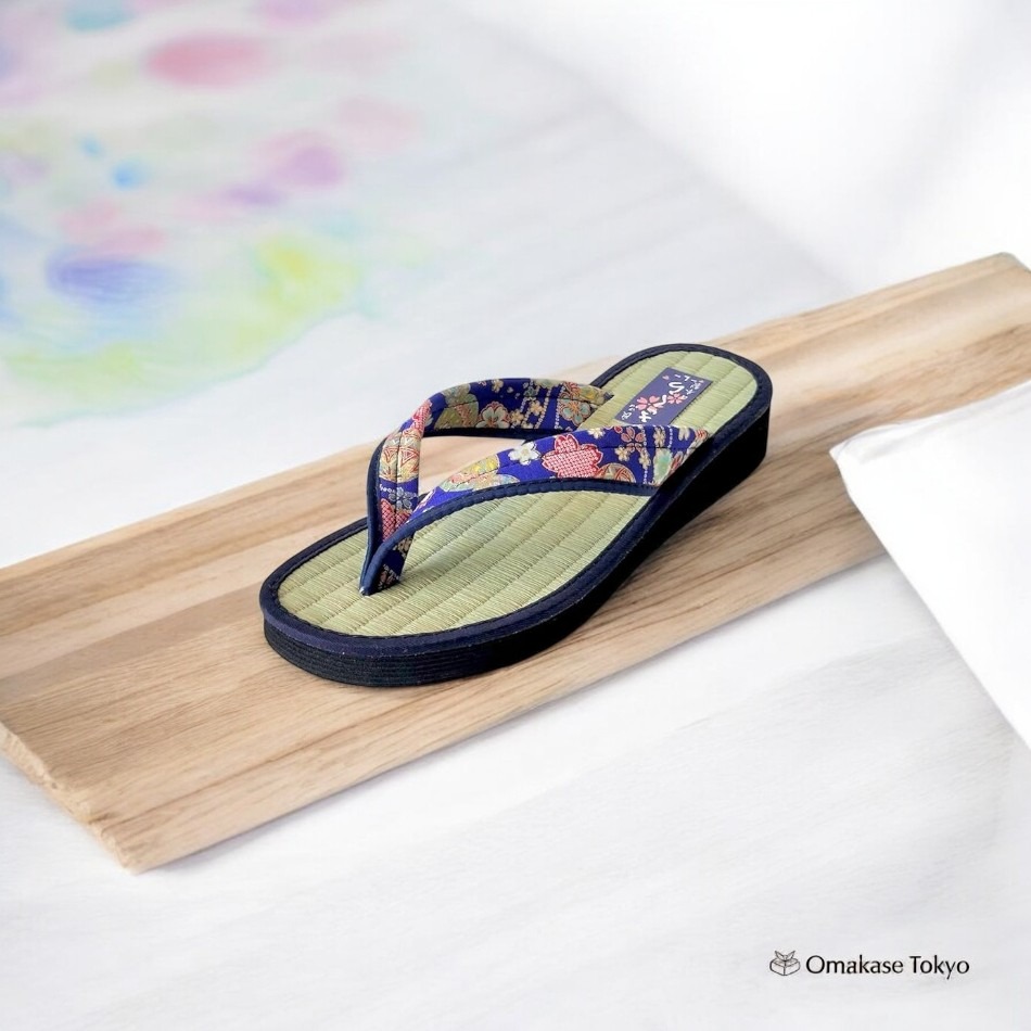 Daimyo Shokai Tatami Folding Sandals 3590 Blue L 200 g - Weee!