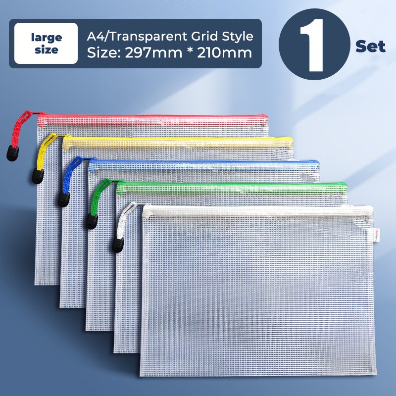 Get A4 Multicolor Transparent Zipper Document Bag- White Delivered ...