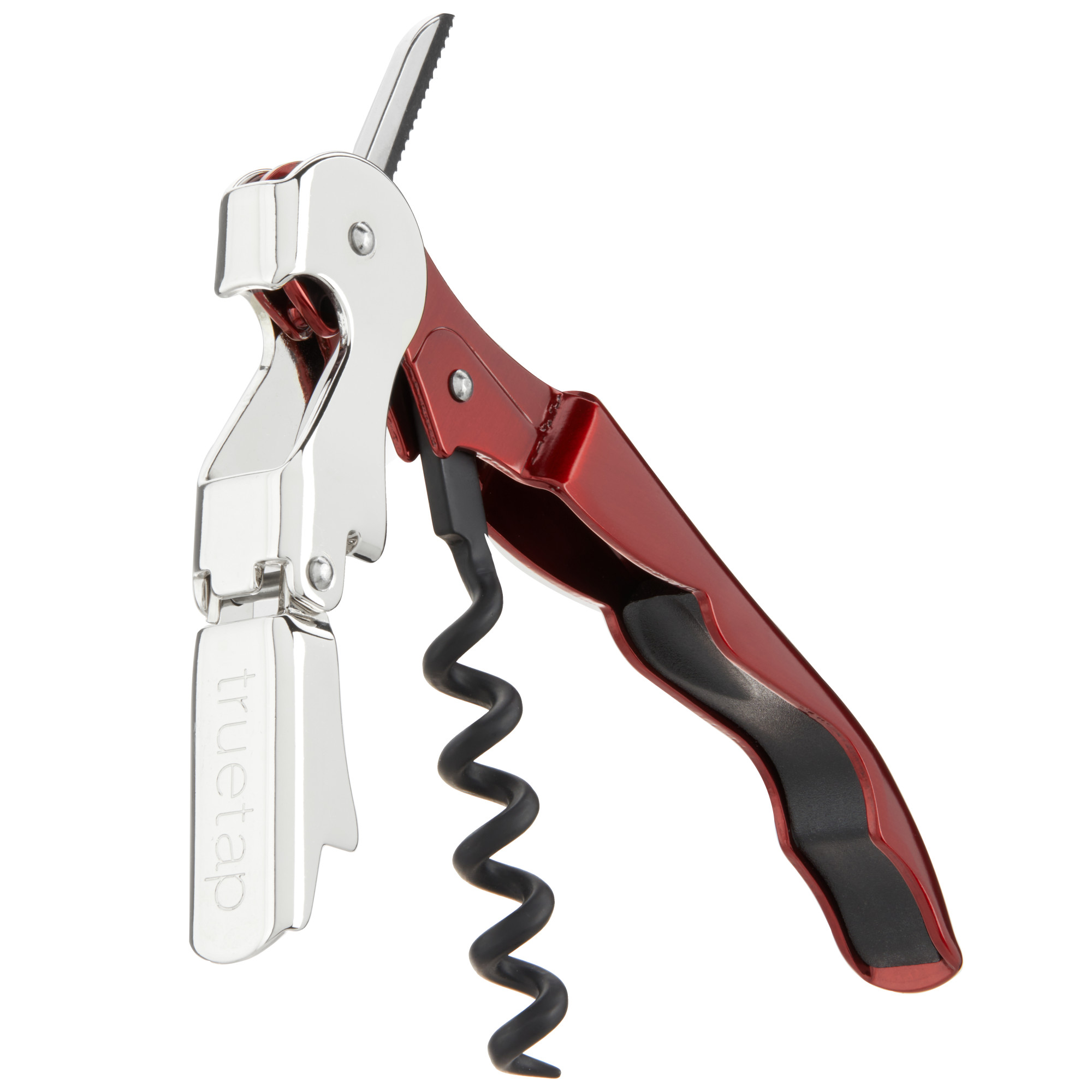 Get Truetap™: Double-Hinged Waiter's Corkscrew in Metallic Red ...