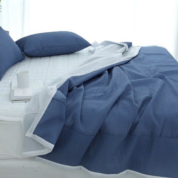 Get [SCO Home] Heart-throbbing summer seersucker two-fold blanket Q ...