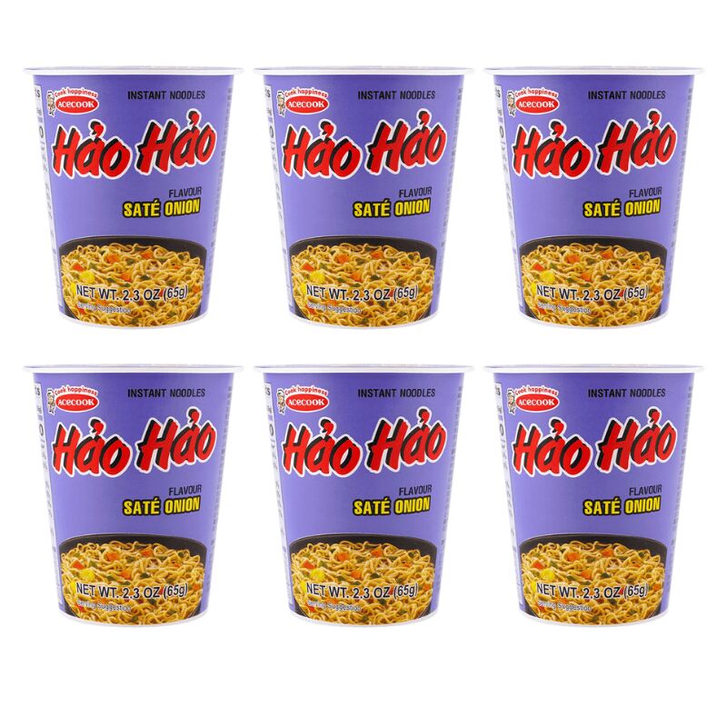 Get [Acecook - Hao Hao] Shallot Satay Cup 65g x6 Delivered | Weee ...