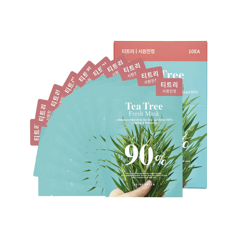 BRINGGREEN's Tea Tree 90% Fresh Mask Sheet 10 Pack - Weee!