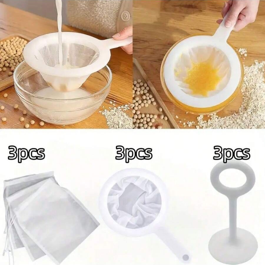 Get Reusable Nylon Food Strainer, Kitchen Ultra-Fine Nylon Mesh ...