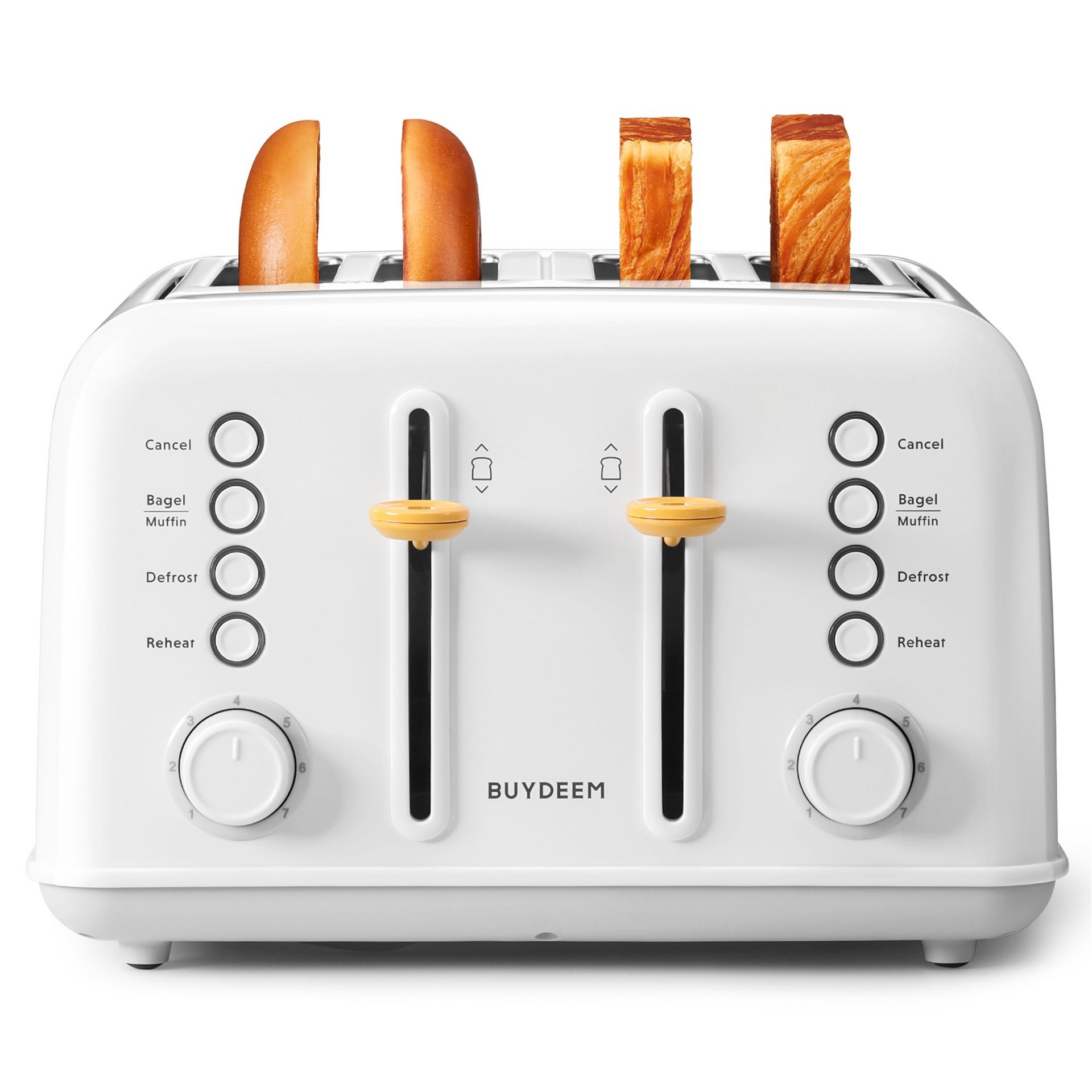 Get Buydeem Colorful Stainless Steel 4-Slice Toaster DT640 Arctic White ...