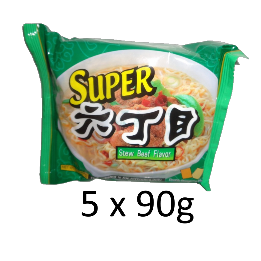 Get SUPER RAMEN STEWED BEEF INSTANT NOODLES pack of 5 Delivered | Weee ...