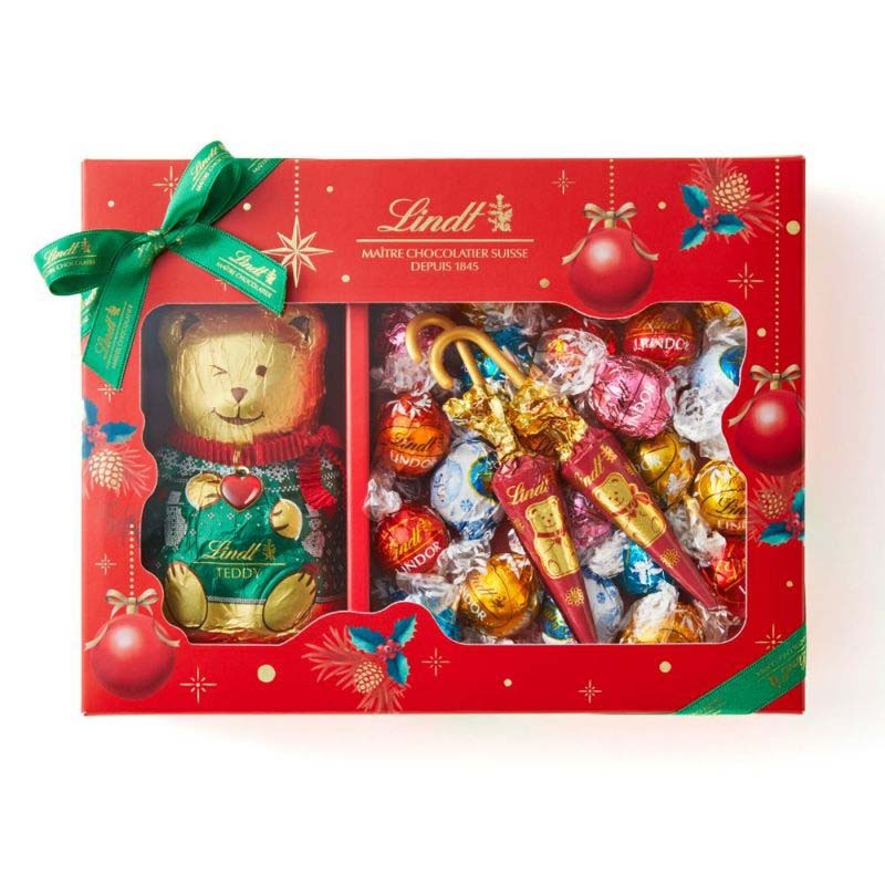 Get Lindt Christmas Limited Edition Chocolate Teddy Bear Selection Box ...
