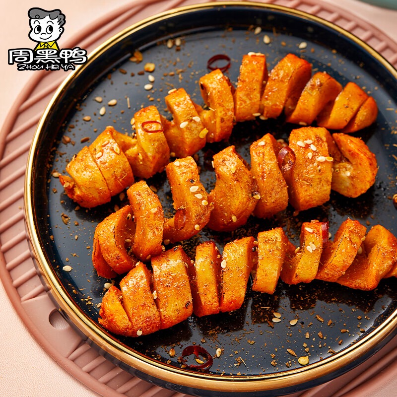 周黑鴨 烤麪筋卷 孜然燒烤味零食160g - Weee!