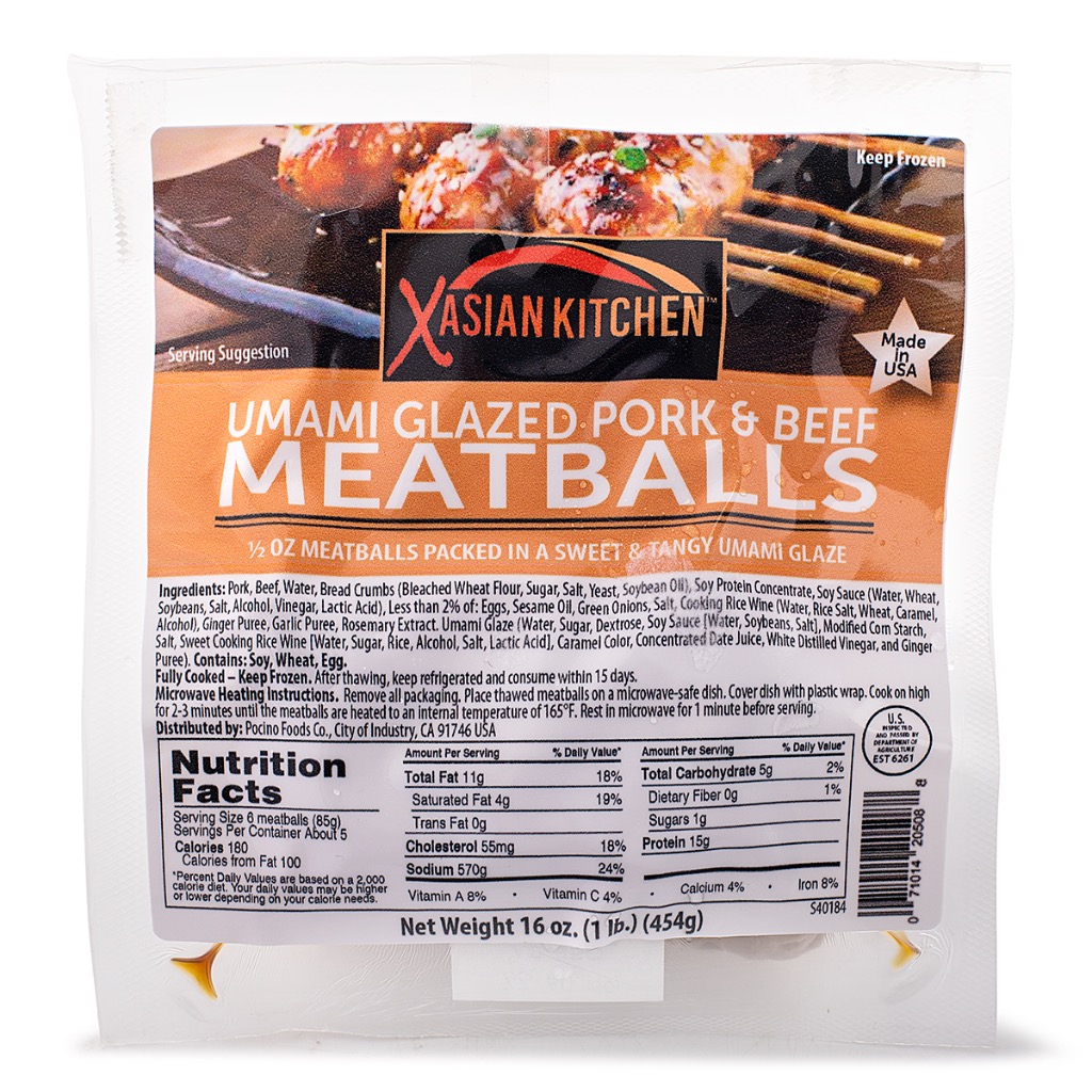Get Japanese Umami Glazed Pork & Beef Meatballs Cooked, Frozen ...