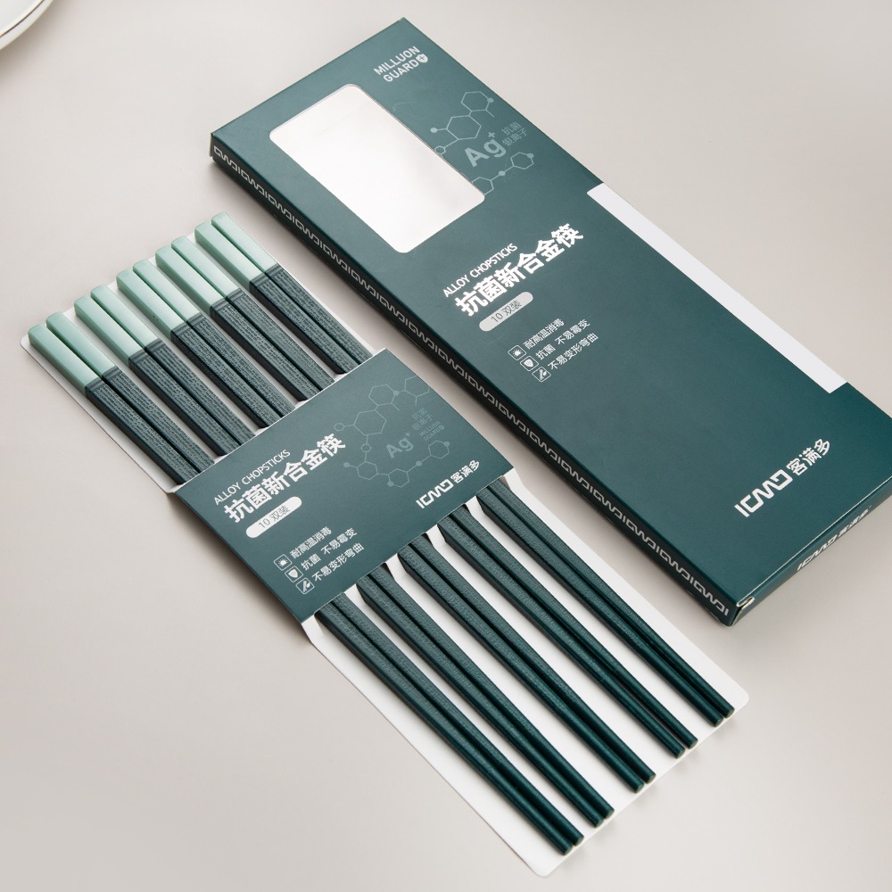 Get Nordic Green Alloy Chopsticks Under Yoyo Wood 1 box Delivered ...