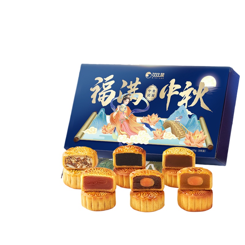 比比赞月饼礼盒 8饼6味 320g*1盒 - Weee!