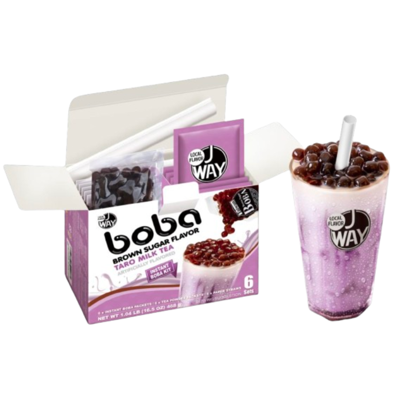 Get J WAY Instant Brown Sugar Boba Bubble Pearl Taro Milk Tea Kit - 6 ...