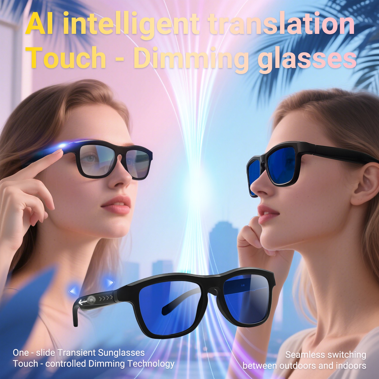 Get Automatic color changing smart glasses blue 1 each Delivered | Weee ...