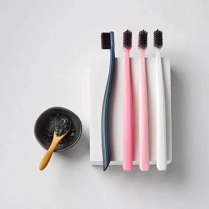 Grin Charcoal-Infused Biodegradable Toothbrushes (Pink) 4pk- Soft - Weee!