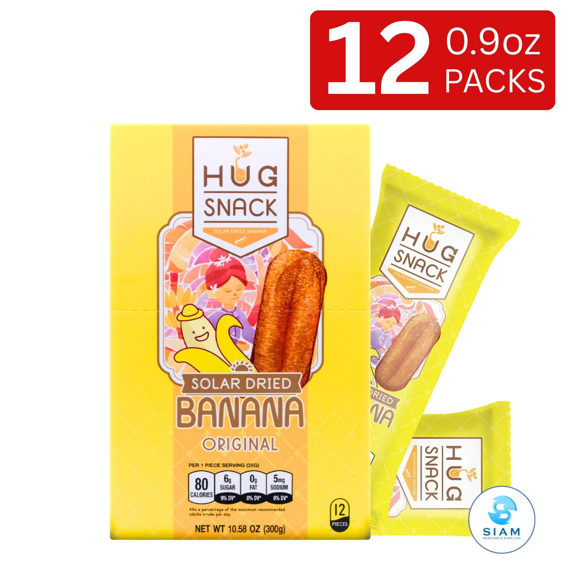 Get Hug Snack Solar Dried Banana Original (Box-12pcs) 12 count ...