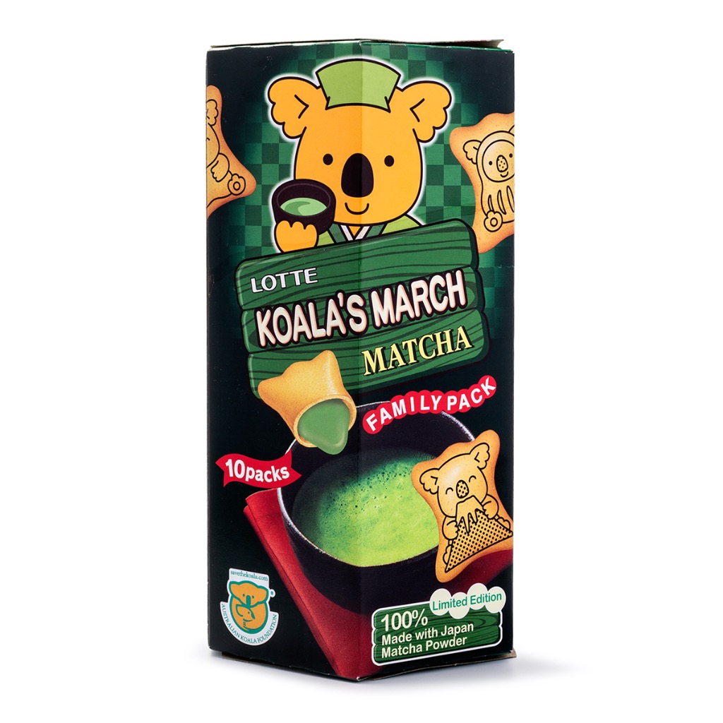 Bánh Bơ Gấu Nhân Trà Xanh Lotte Koala's March, Hộp Lớn - Weee!