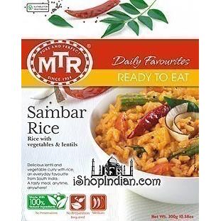 MTR Sambar Rice - Rice with Vegetables & Lentils (Ready-to-Eat), 10.5 ...
