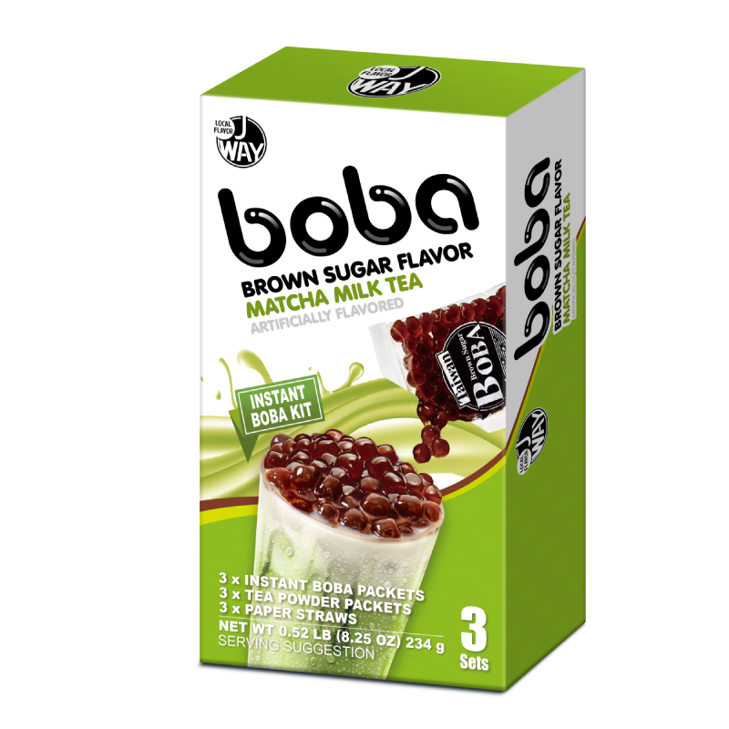 Get J WAY Instant Boba Bubble Pearl Matcha Milk Tea Kit - 3 Servings ...