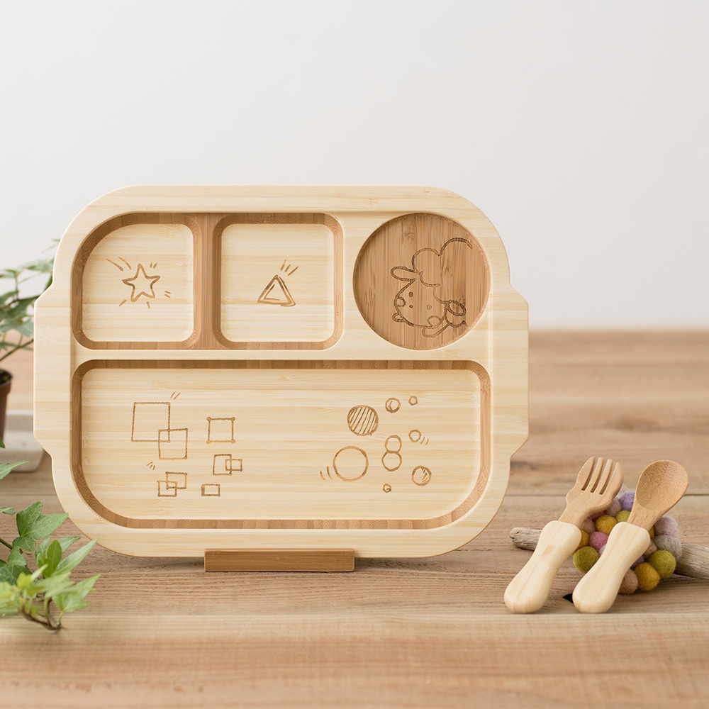 Get agney Divided Kids Plate, dishwasher-safe bamboo plate made in ...