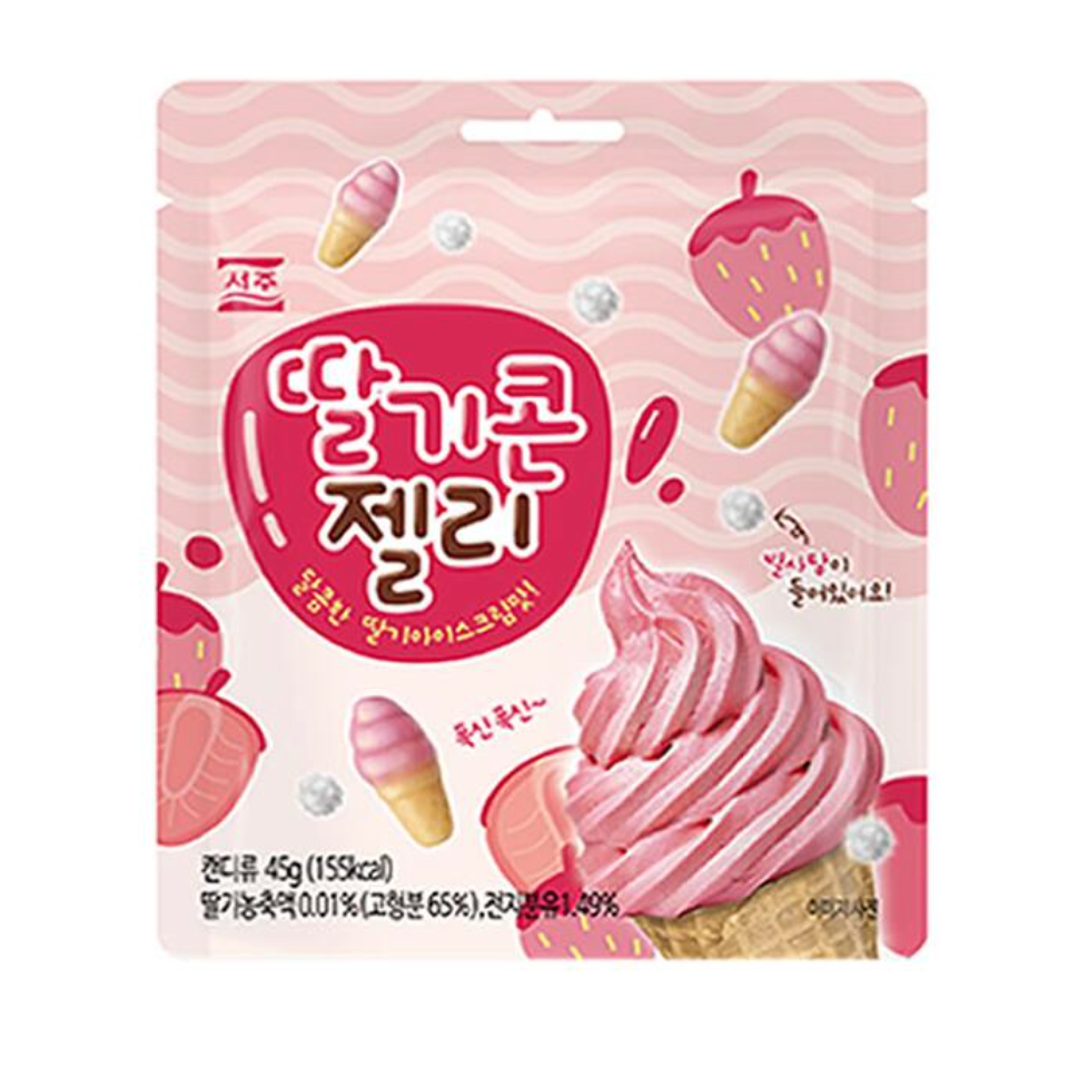 【日本直郵】韓國品牌SEOJU西州草莓冰淇淋軟糖 45g 1袋裝 - Weee!