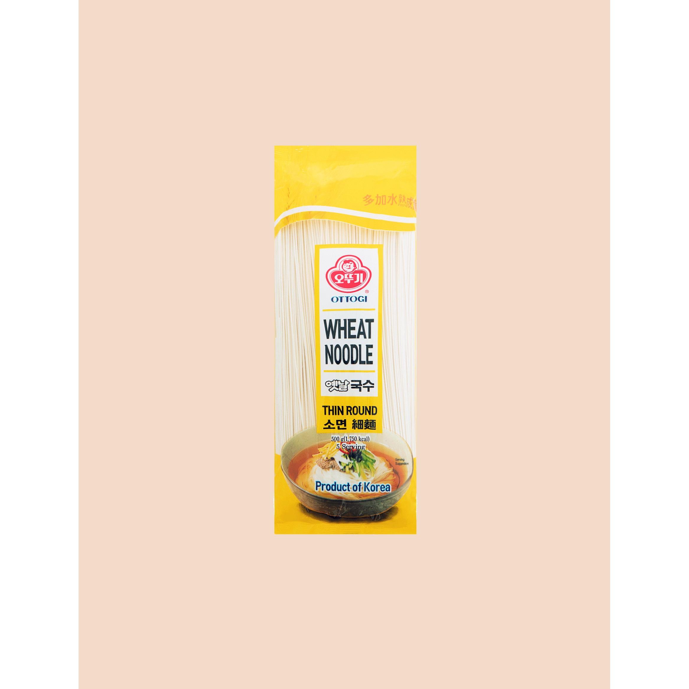 Thin Round Wheat Noodle [So-Myun] 500g - Weee!