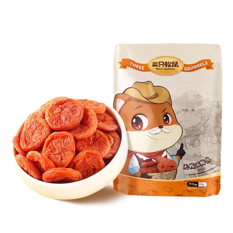 三只松鼠无核话梅饼梅肉果干 60g*4袋 - Weee!