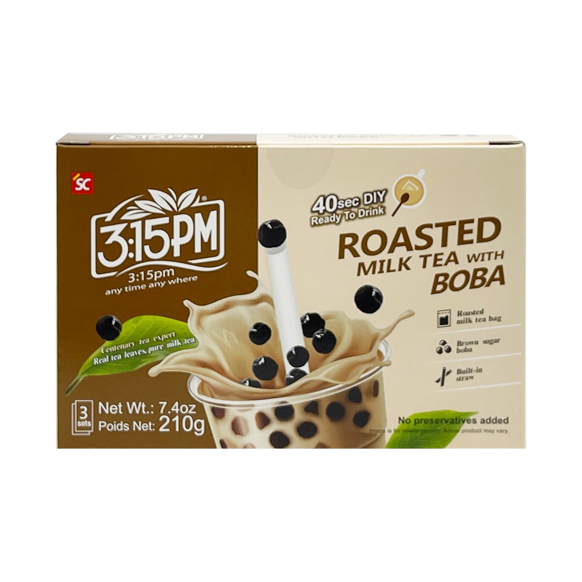 Get 3:15PM Roasted Milk Tea With Boba 3pcs Delivered | Weee! Asian Market